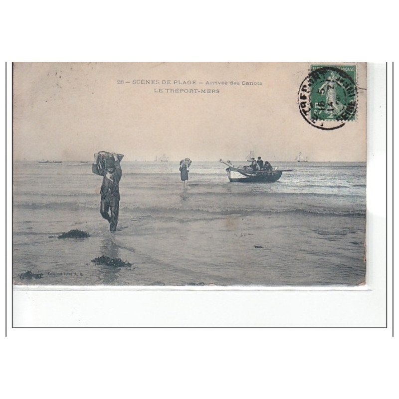 LE TREPORT - MERS - Scènes de plage - arrivée des canots - très bon état